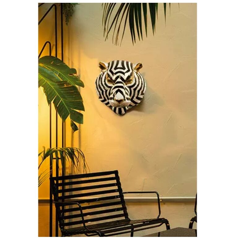 Wandobjekt "Tiger Mask Black and Gold" von Lladró, Afrikanische Maske ...