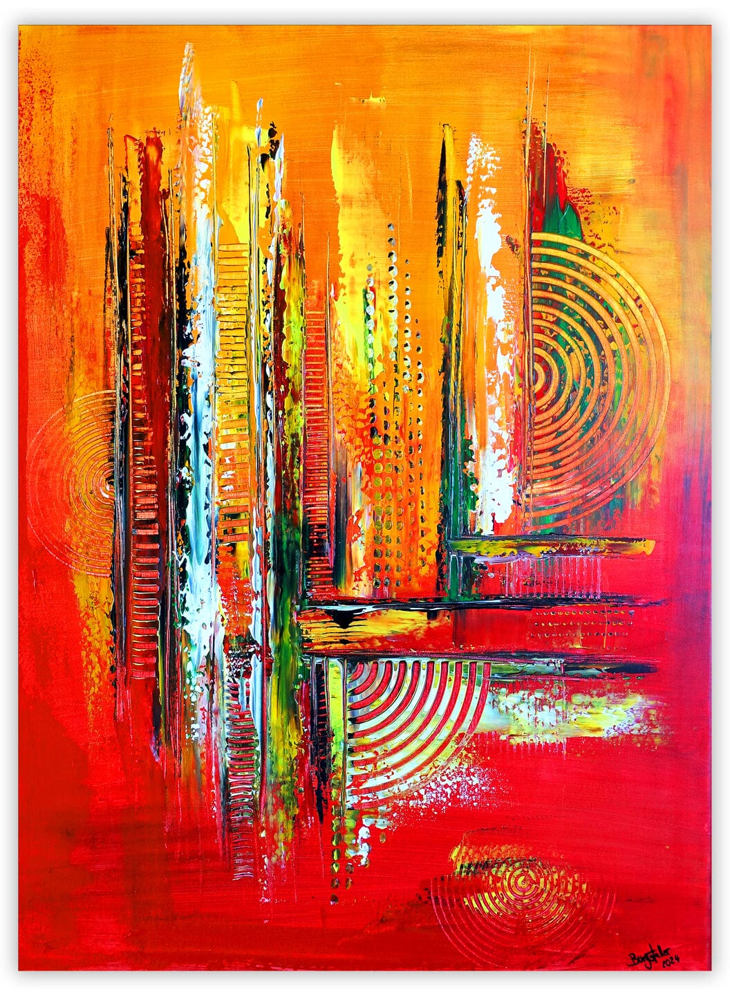 Acryl Gemalde Abstrakt
